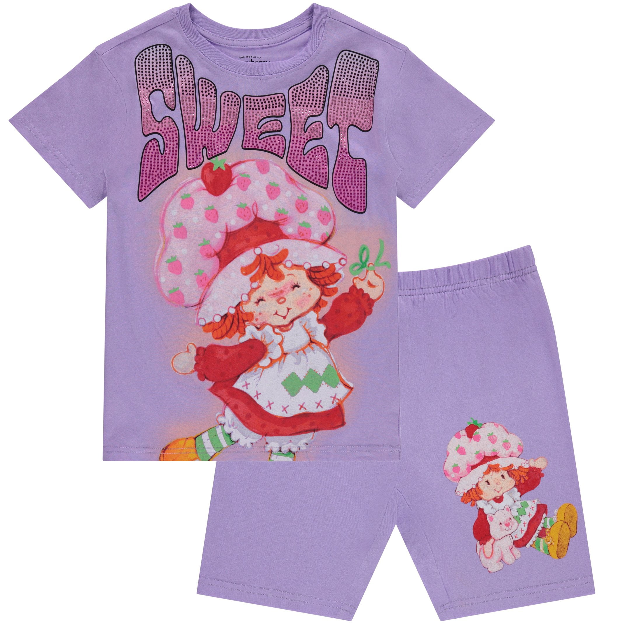 Strawberry Shortcake Girls Biker Shorts and T-Shirt Clothing Set ...