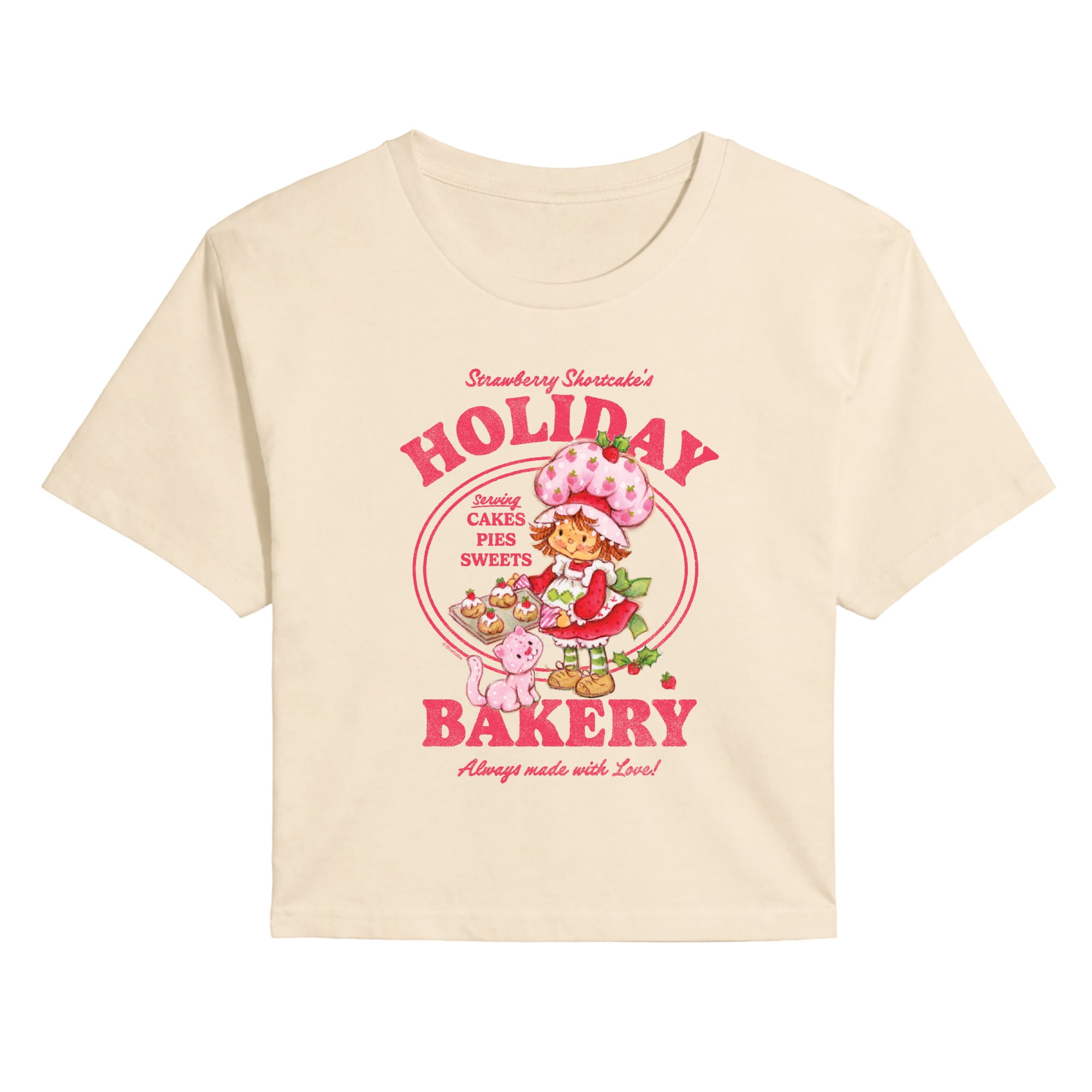 Strawberry Shortcake - Holiday Bakery - Juniors Cropped Graphic T-Shirt ...