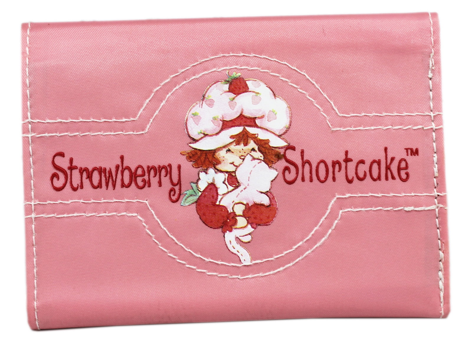 Strawberry Shortcake Pink Colored Tri-Fold Wallet Kitten Snuggle Purse ...
