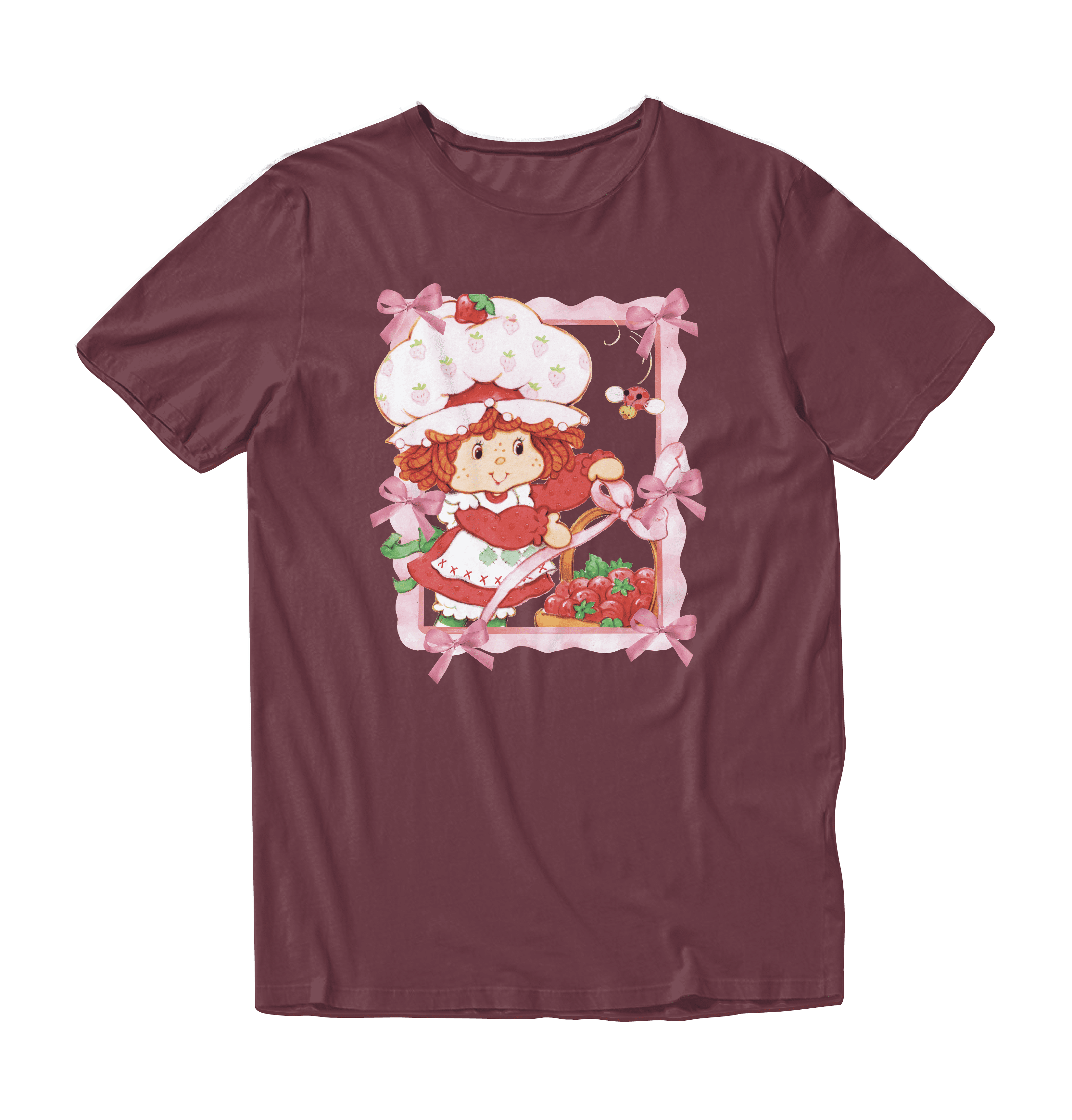 Strawberry Shortcake Ribbons Child Unisex Short Sleeve T-Shirt (Maroon ...