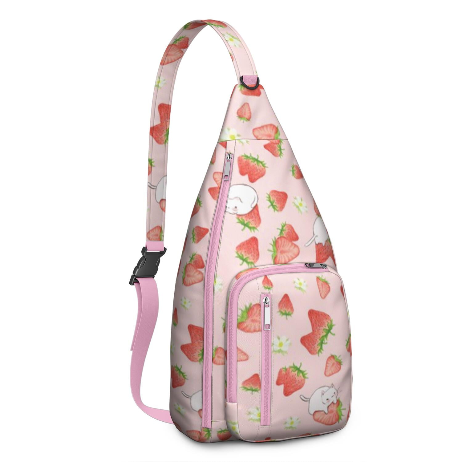 Strawberry Shortcake Sling Backpack - Dessert Inspired Print Crossbody ...