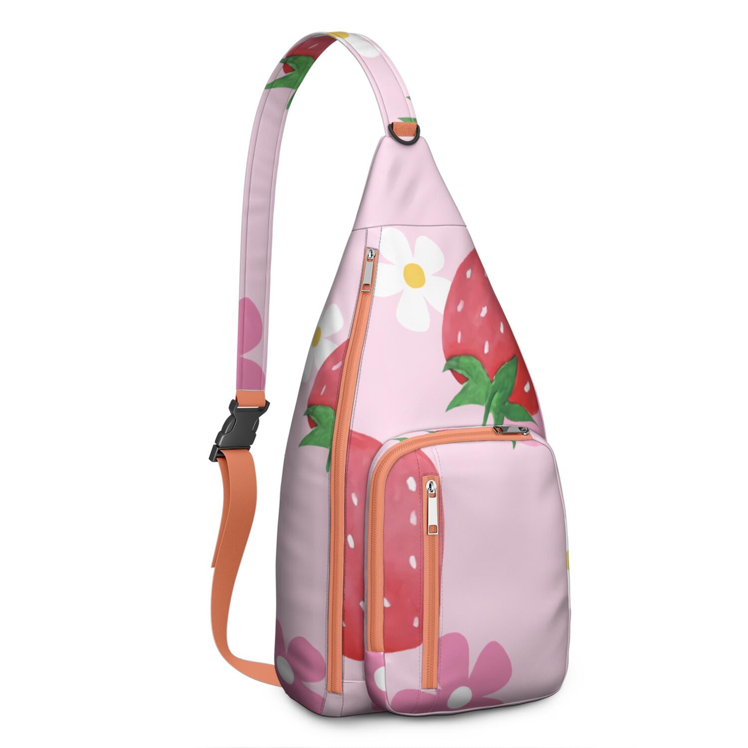 Strawberry Shortcake Sling Backpack - Dessert Inspired Print Crossbody ...