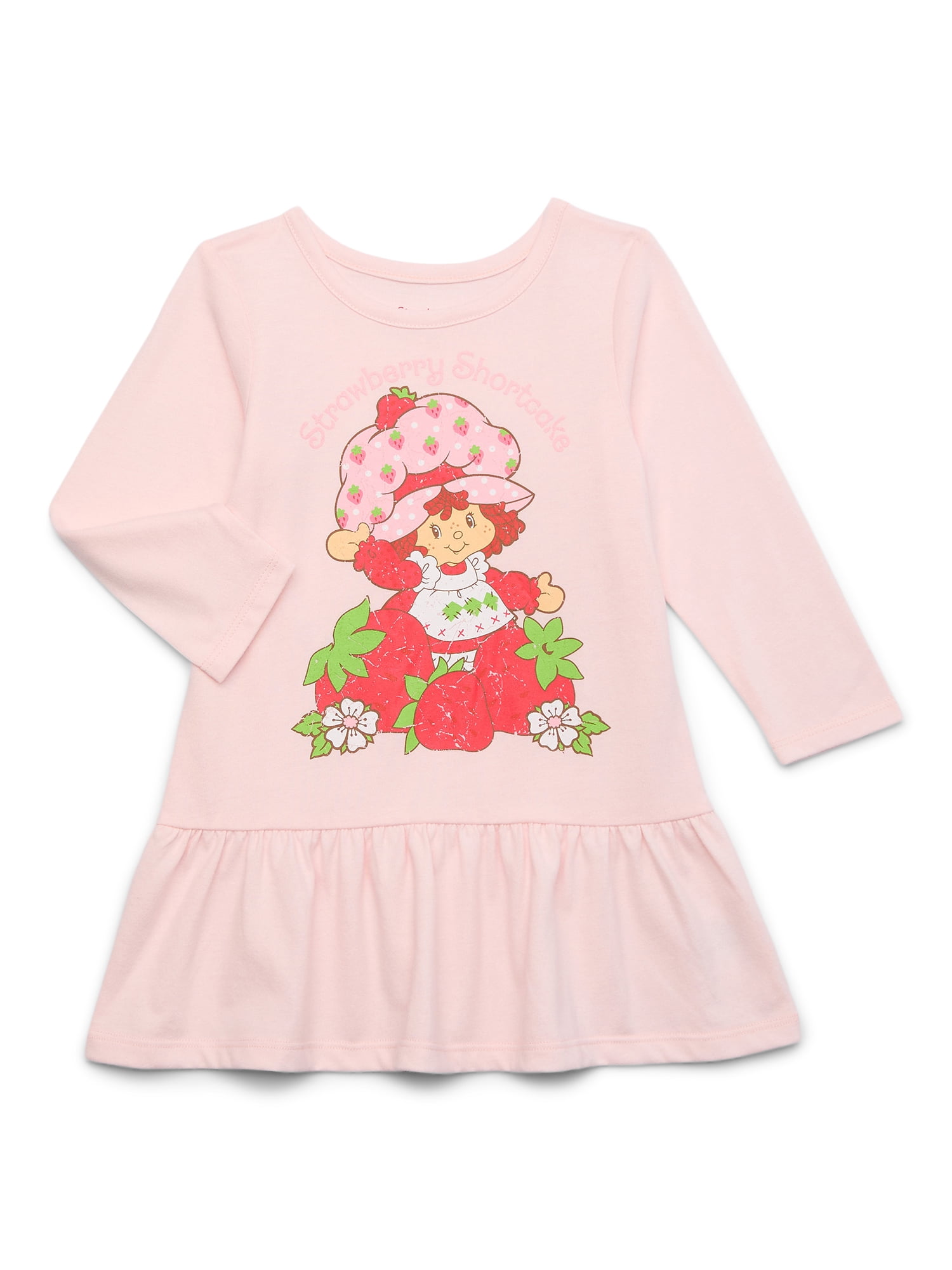 Strawberry Shortcake Toddler Girls Drop Waist Graphic Dress with Long ...
