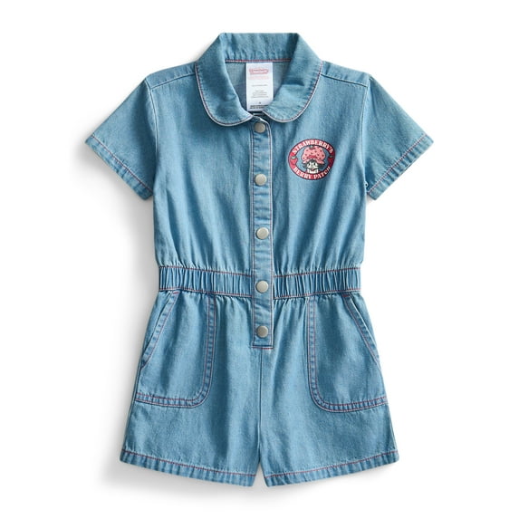Strawberry Shortcake Toddler Girls Denim Romper with Short Sleeves ...