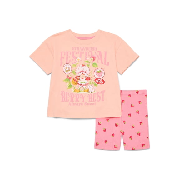 Strawberry Shortcake Toddler Girls Graphic Tee and Bike Shorts Set, 2-Piece, Sizes 12M-5T ...