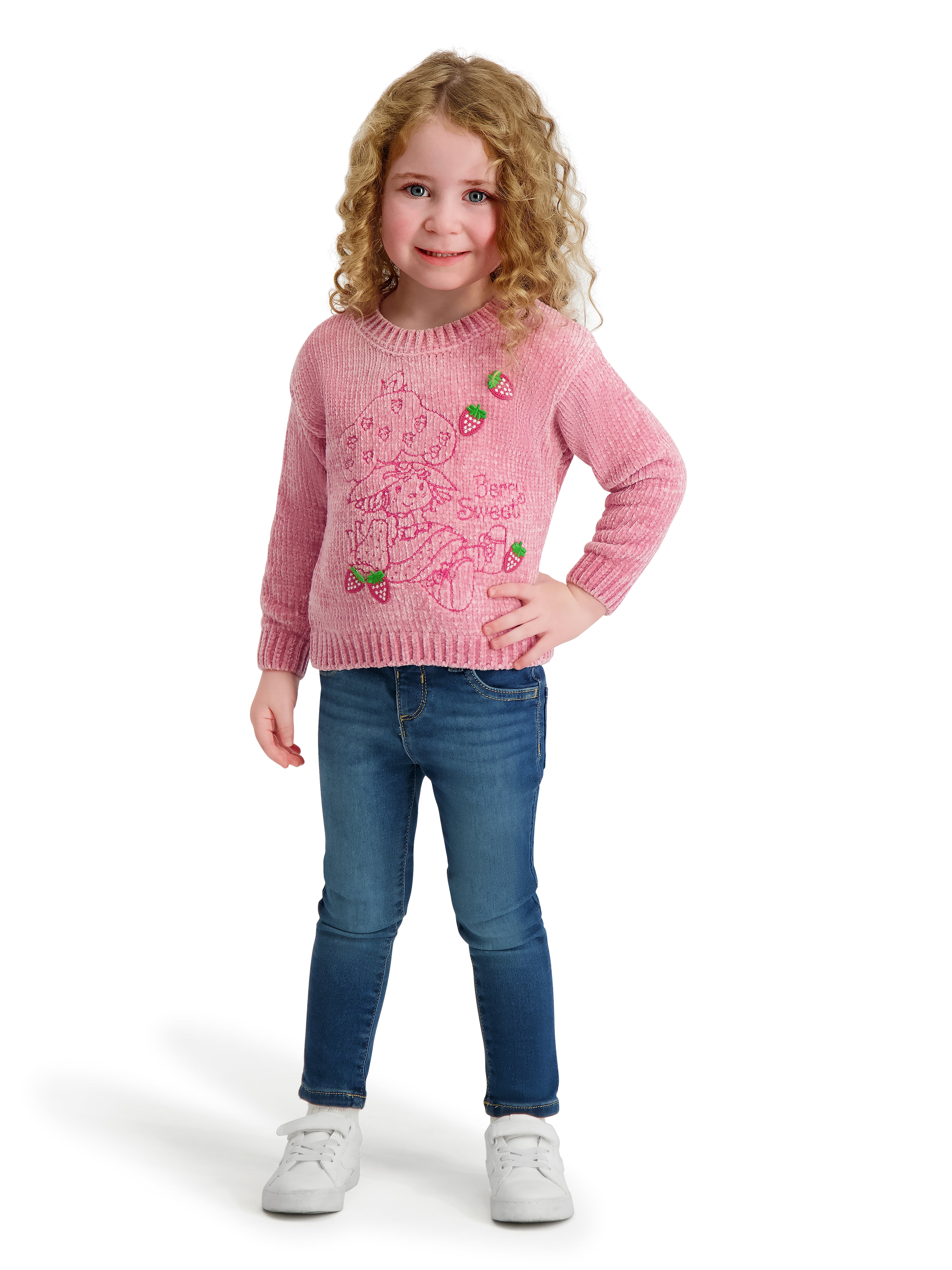 Strawberry Shortcake Toddler Girls Chenille Sweater, Sizes 12 Months ...