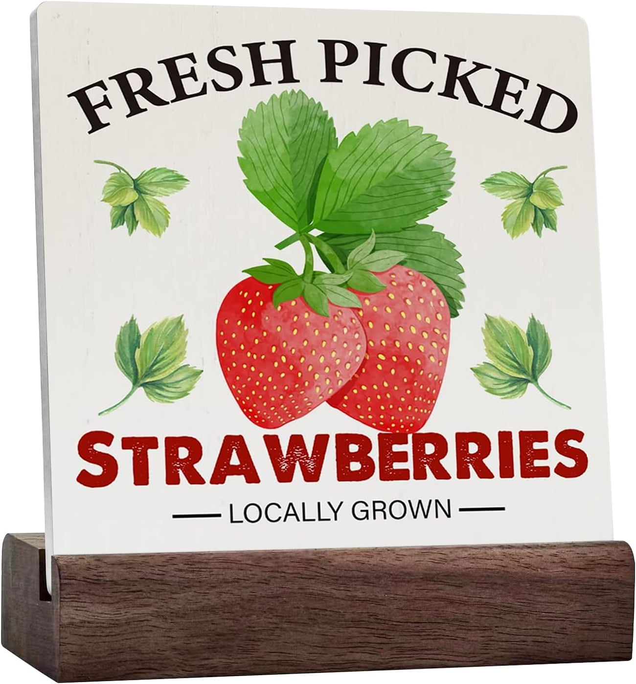 Strawberry Sign Rustic Fresh Picked Strawberries Ceramic Table Sign ...
