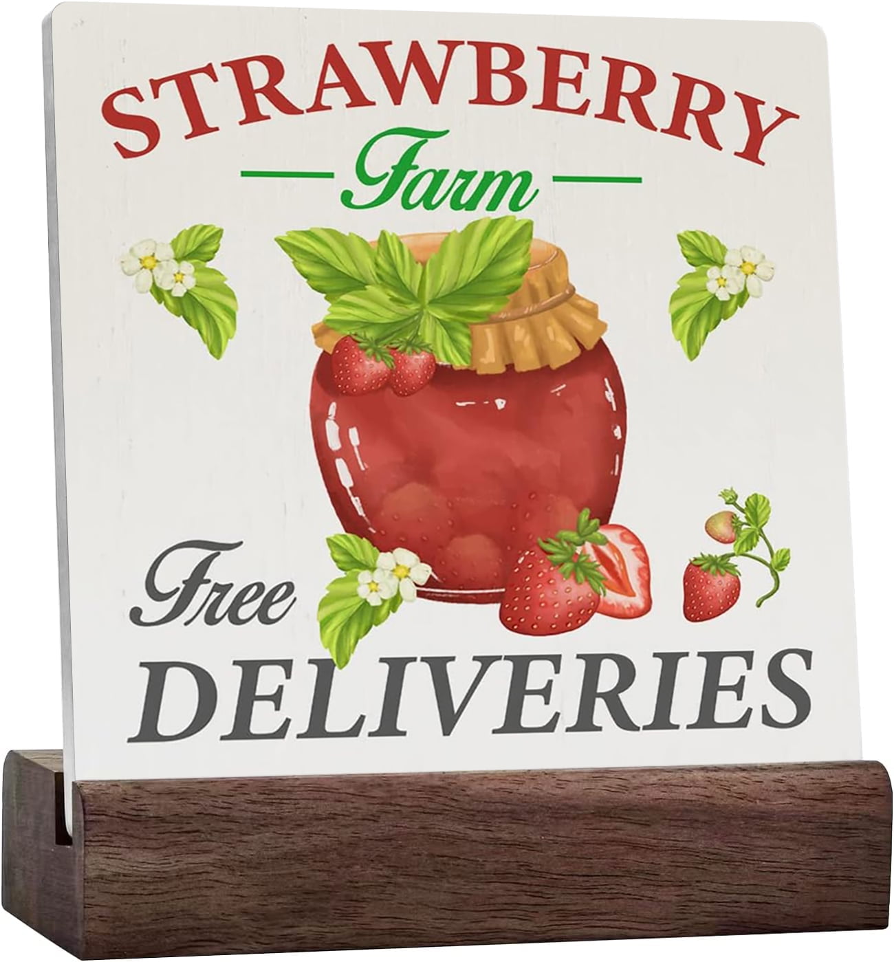 Strawberry Sign Rustic Strawberries Farm Ceramic Table Sign Decorative ...