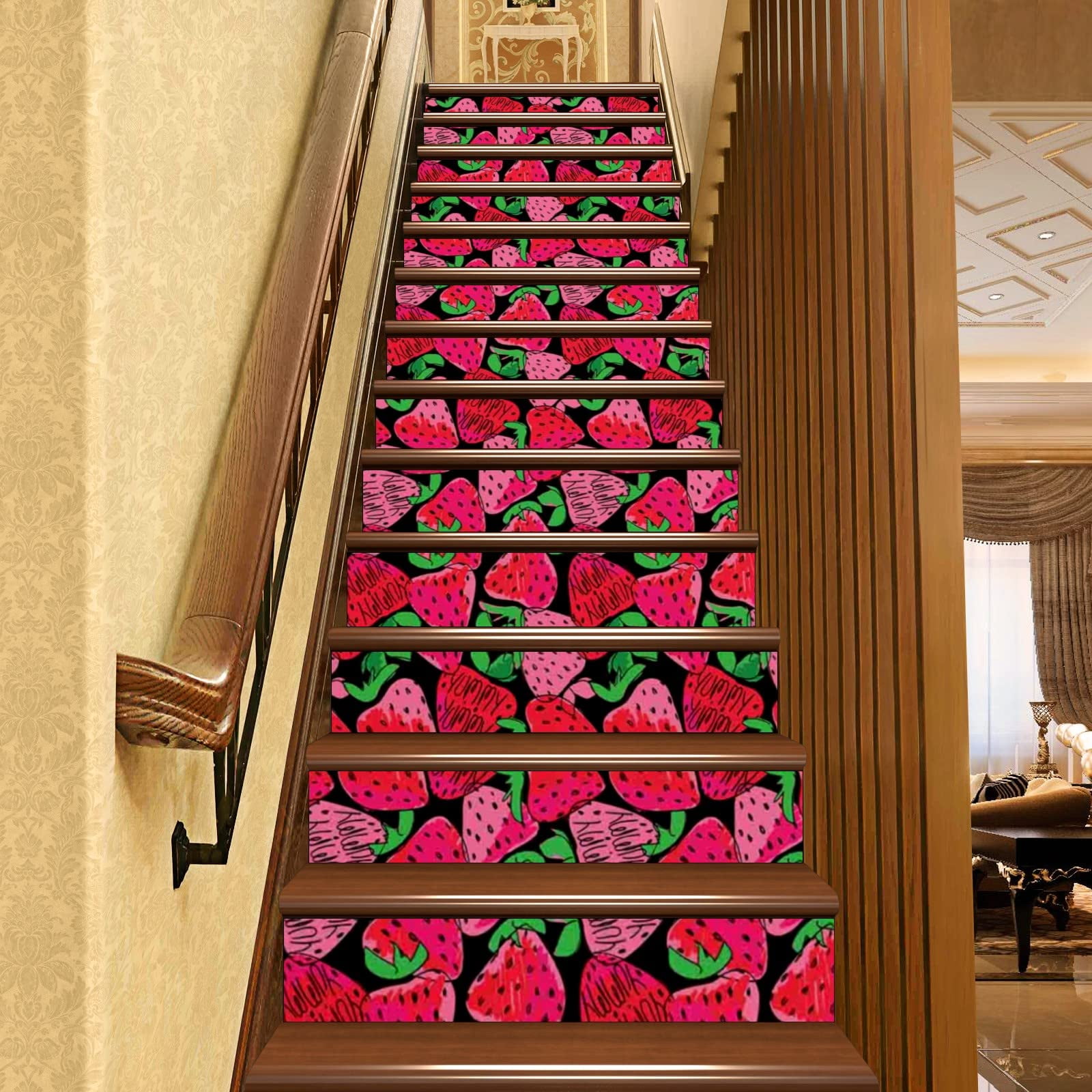 Strawberry Stair Stickers Red Summer Fruit Staircase Sticker Decals ...