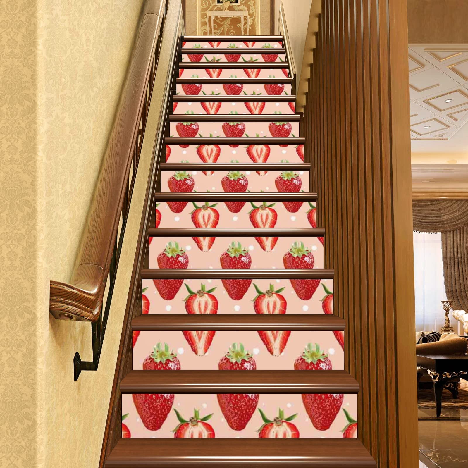 Strawberry Stair Stickers Red Summer Fruit Staircase Sticker Decals ...