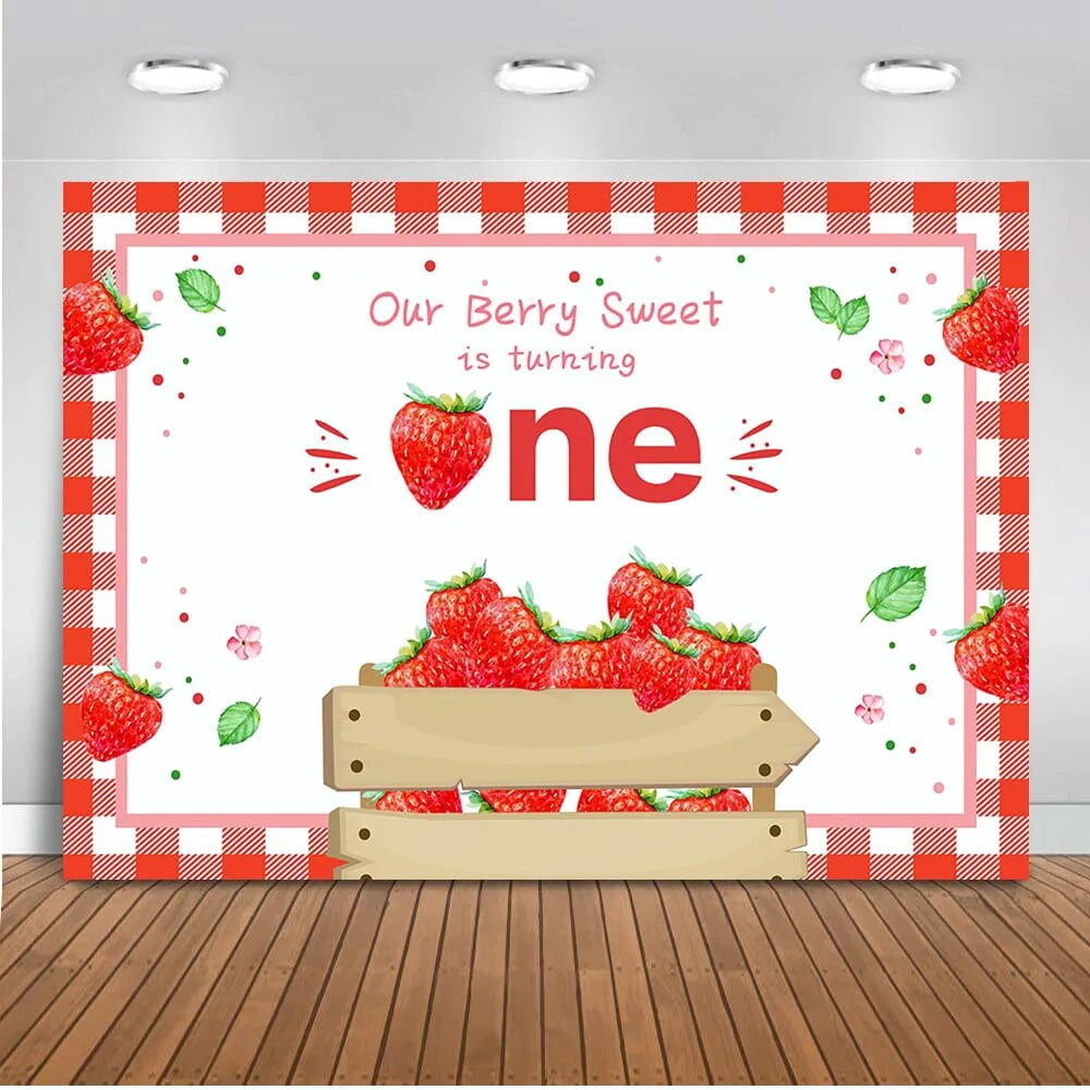 Strawberry Sweet Backdrop for Photography Cakes First Birthday Theme ...