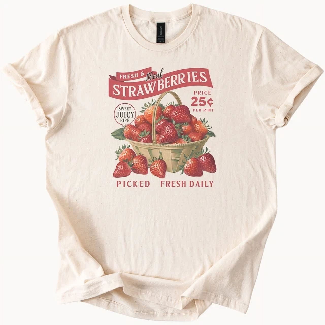 Strawberry T Shirt Fresh Picked Fruit Tee - Walmart.com