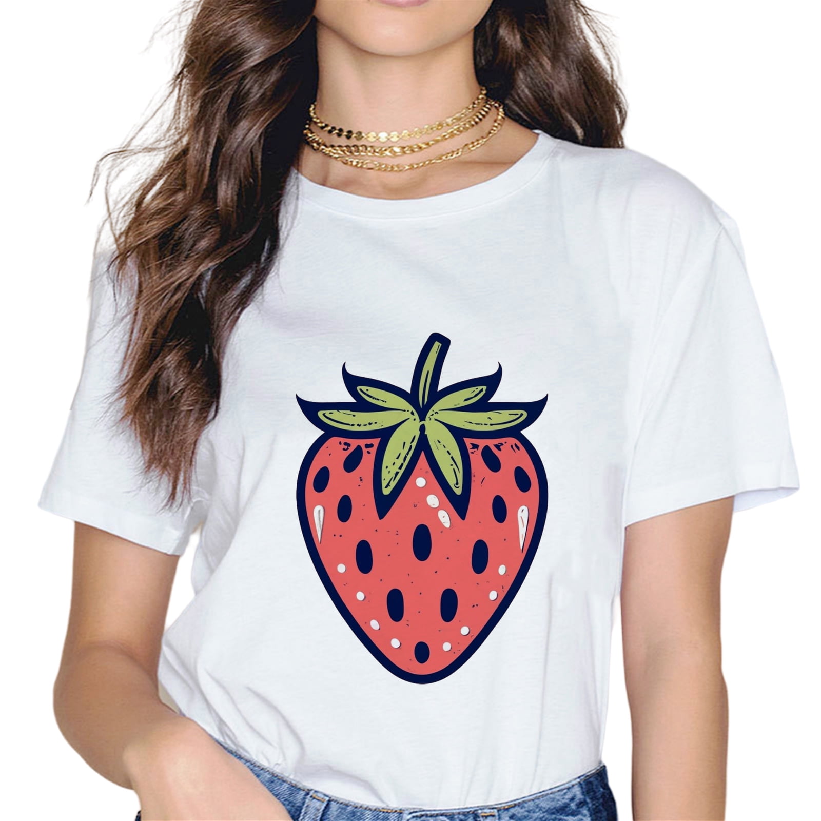 Strawberry T-Shirt - Fruit Retro Vintage Graphics - Walmart.com