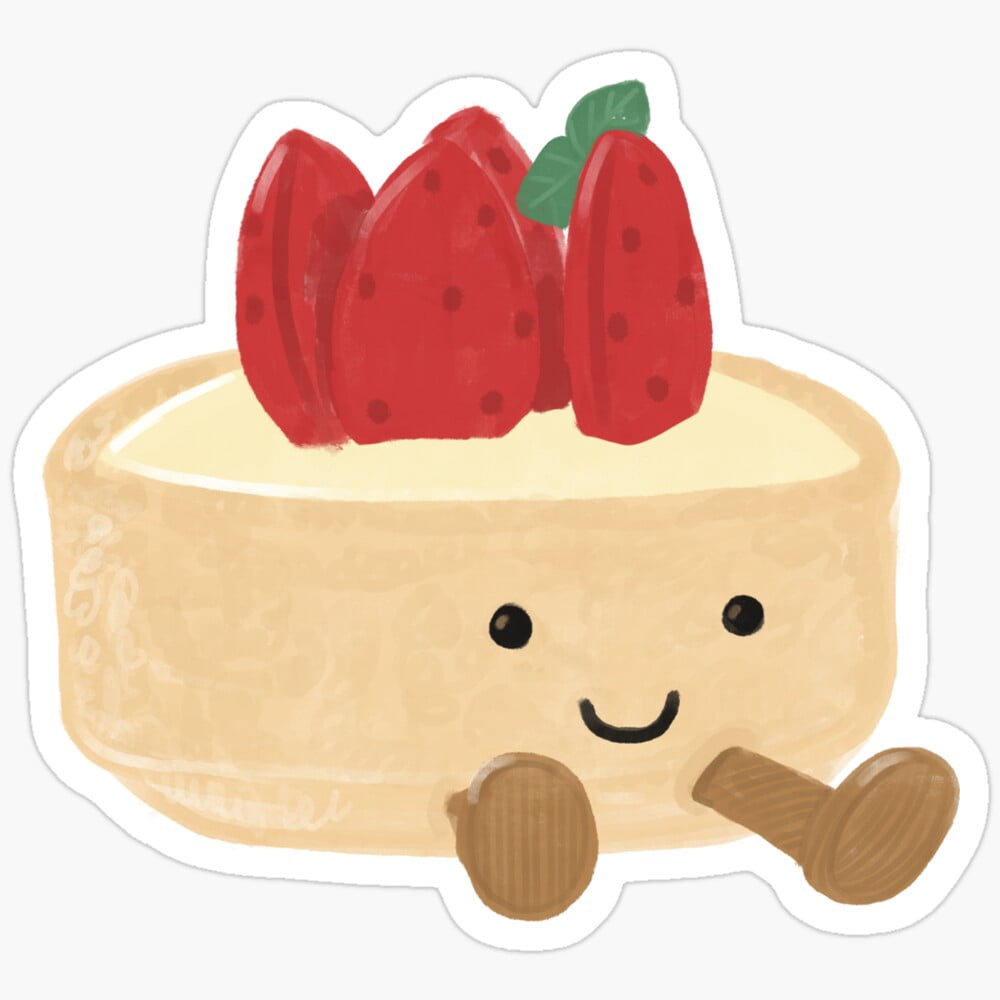 Strawberry Tart Sticker Phone Decal Water Bottle Stickers Car Decals ...