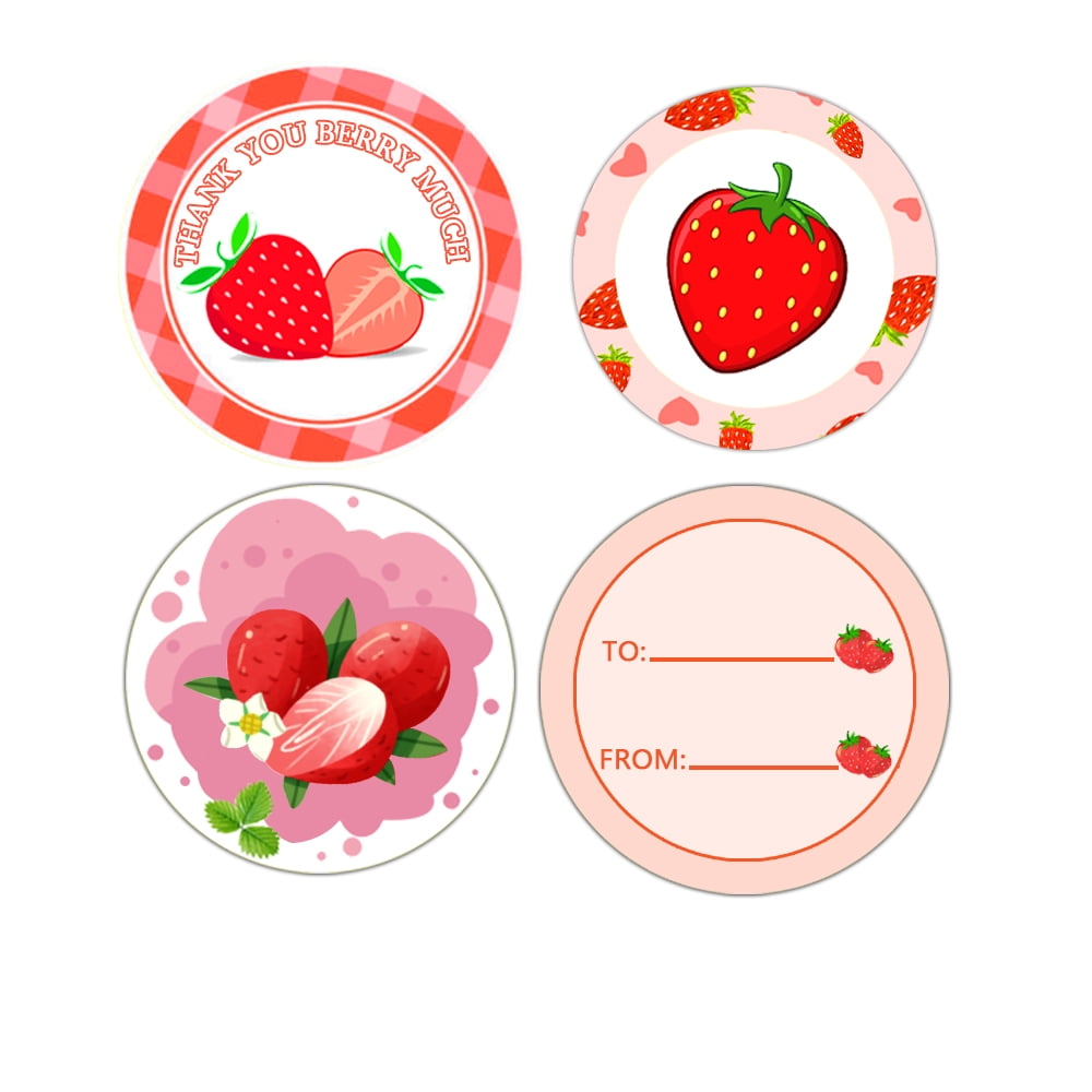 Strawberry Thank You Stickers 2inch to and from Gifts Tags Christmas ...