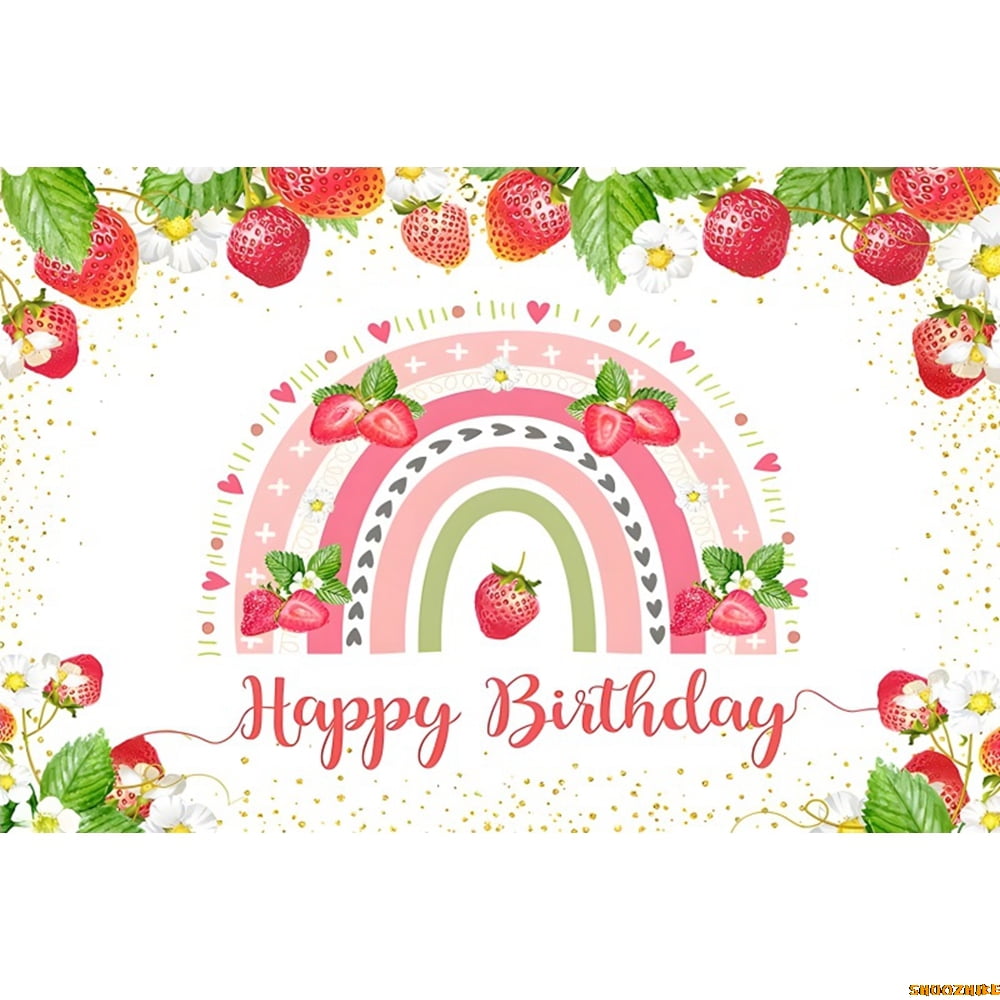 Strawberry Theme Sweet One 1st Birthday Backdrop Party r Newborn Baby ...