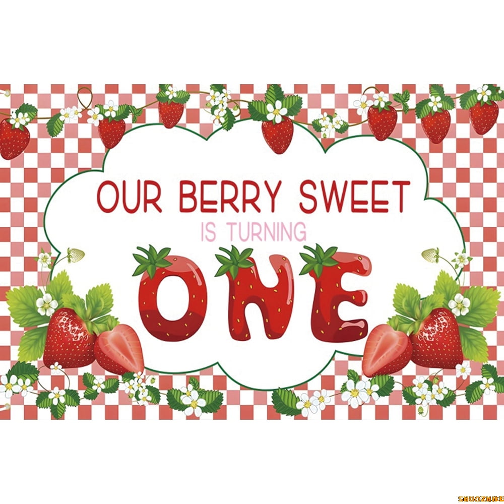 Strawberry Theme Sweet One 1st Birthday Backdrop Party r Newborn Baby ...