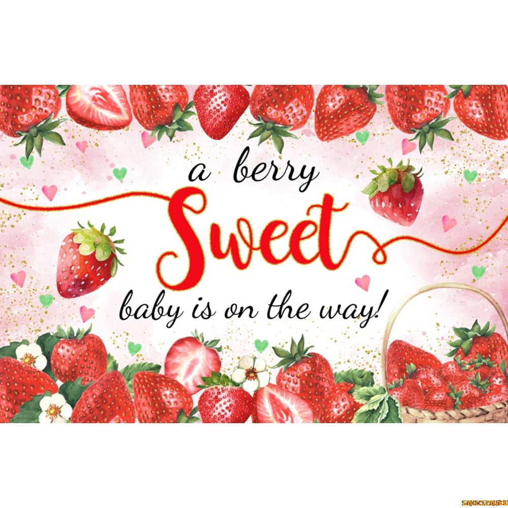 Strawberry Theme Sweet One 1st Birthday Backdrop Party r Newborn Baby ...
