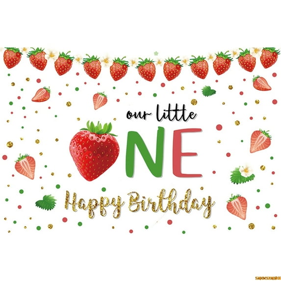 Strawberry Theme Sweet One 1st Birthday Backdrop Party r Newborn Baby ...
