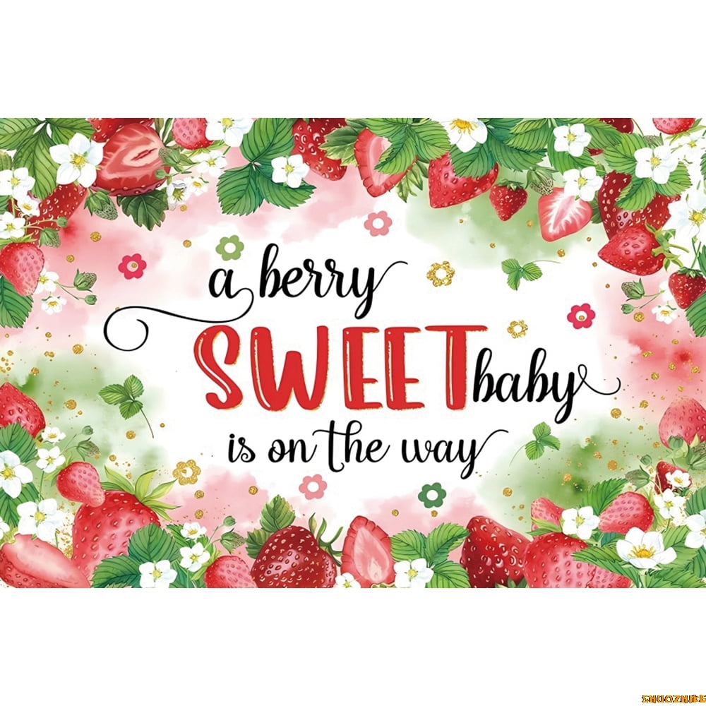 Strawberry Theme Sweet One 1st Birthday Backdrop Party r Newborn Baby ...