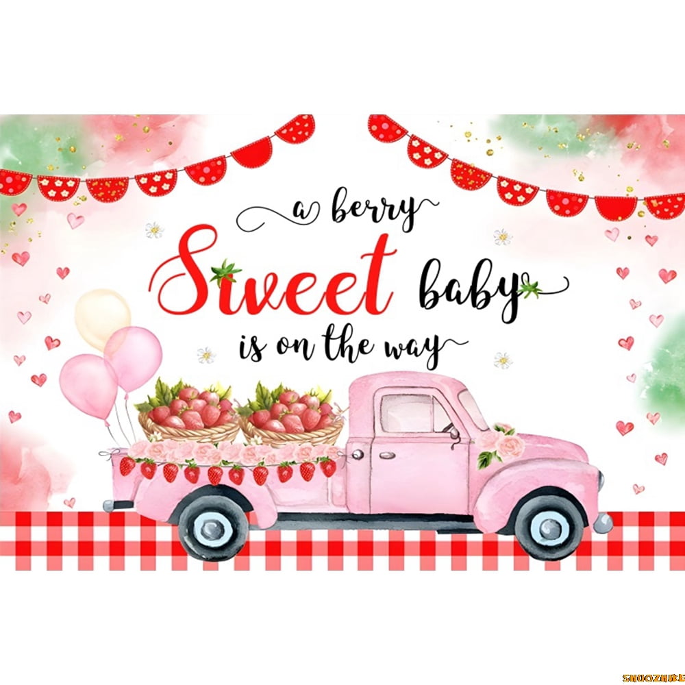 Strawberry Theme Sweet One 1st Birthday Backdrop Party r Newborn Baby ...