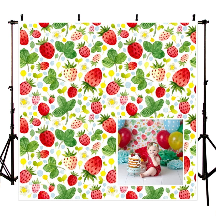 Strawberry Theme Vinyl Backdrop Birthday Party ration for Children ...