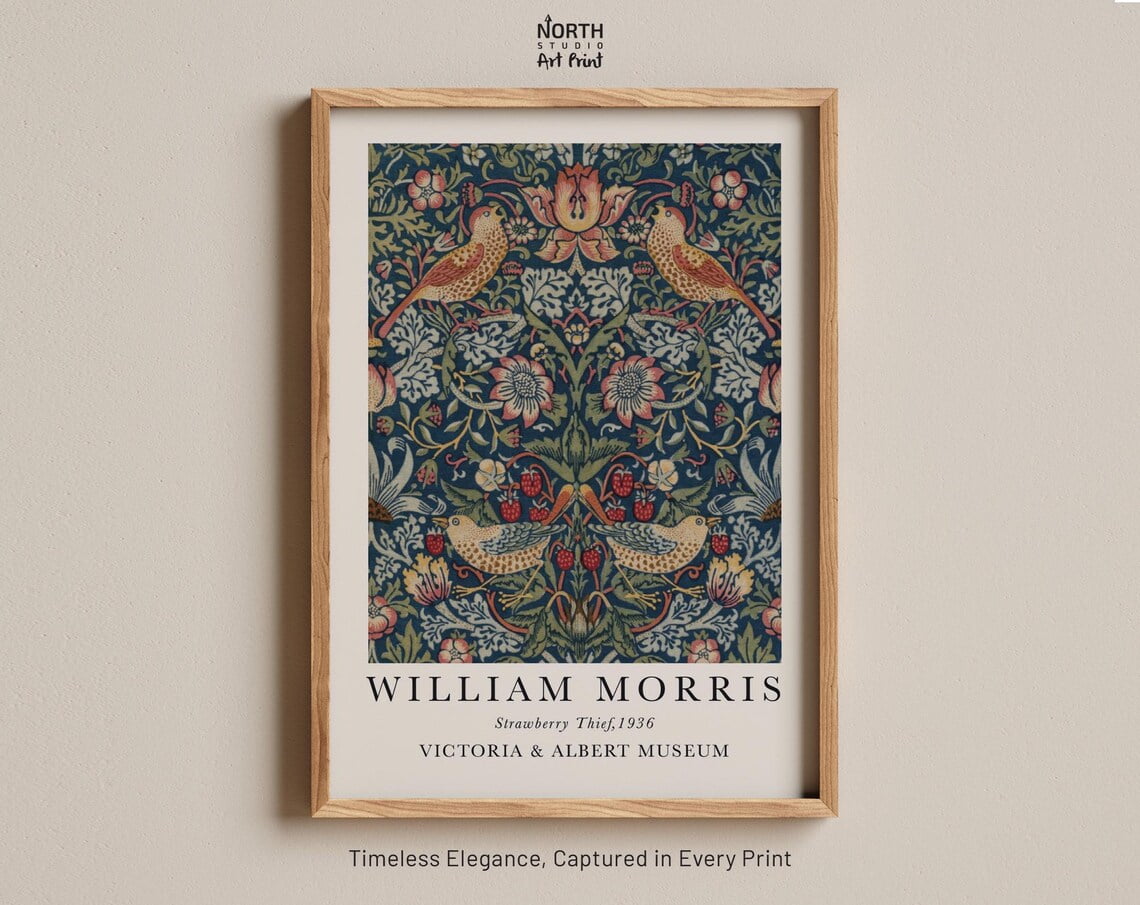 Strawberry Thief Print, William Morris Art, Arts And Crafts Print ...