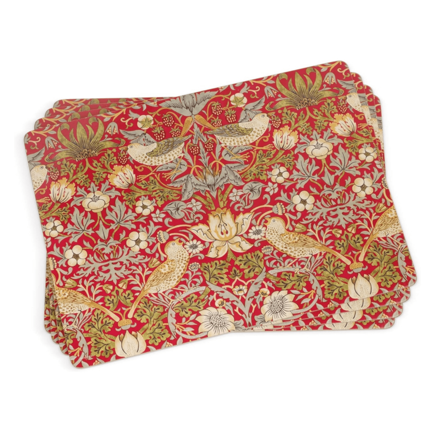 Strawberry Thief Red Collection Placemats | Set of 4 | Heat Resistant ...