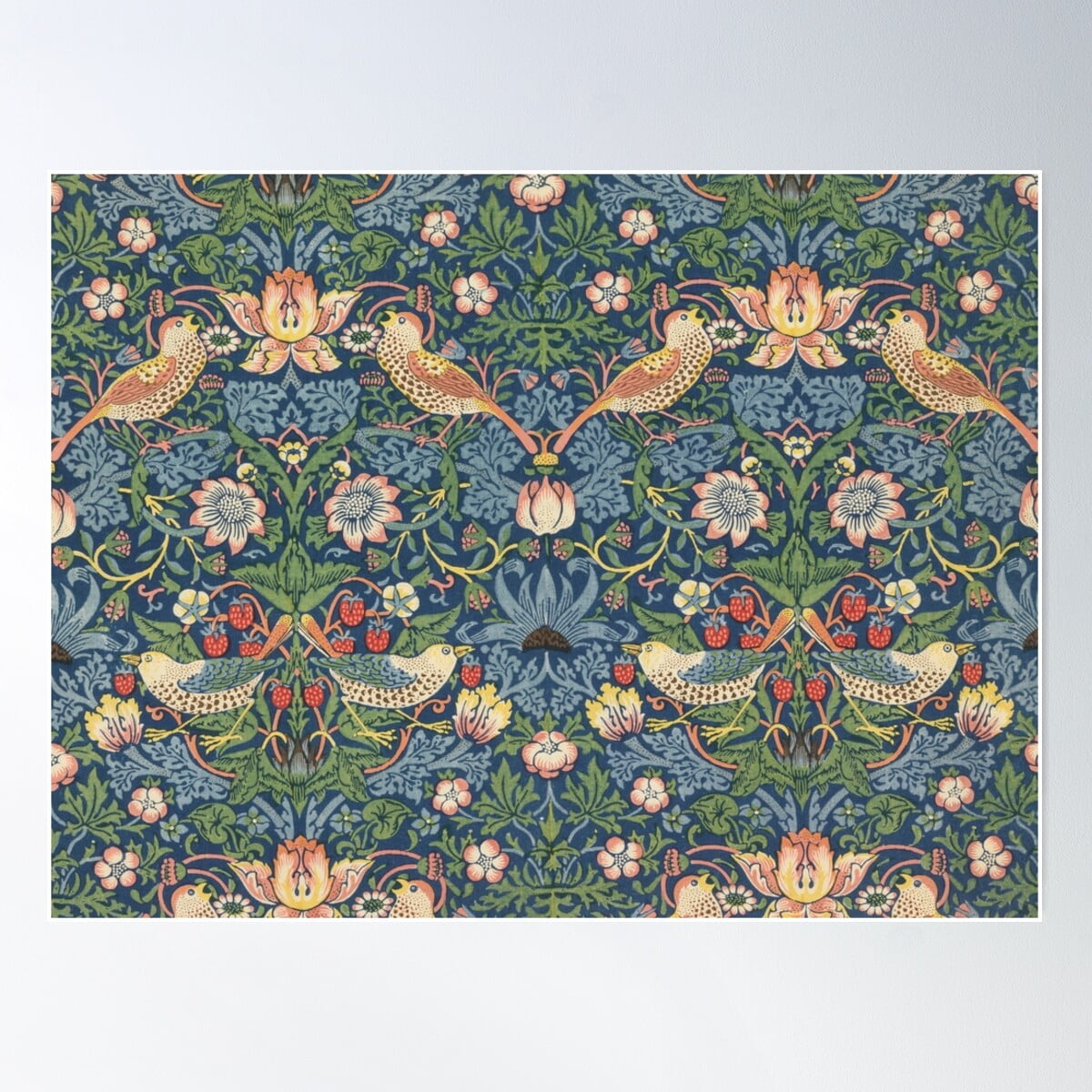 Strawberry Thief - Vintage William Morris Bird Pattern Poster Wall Art ...