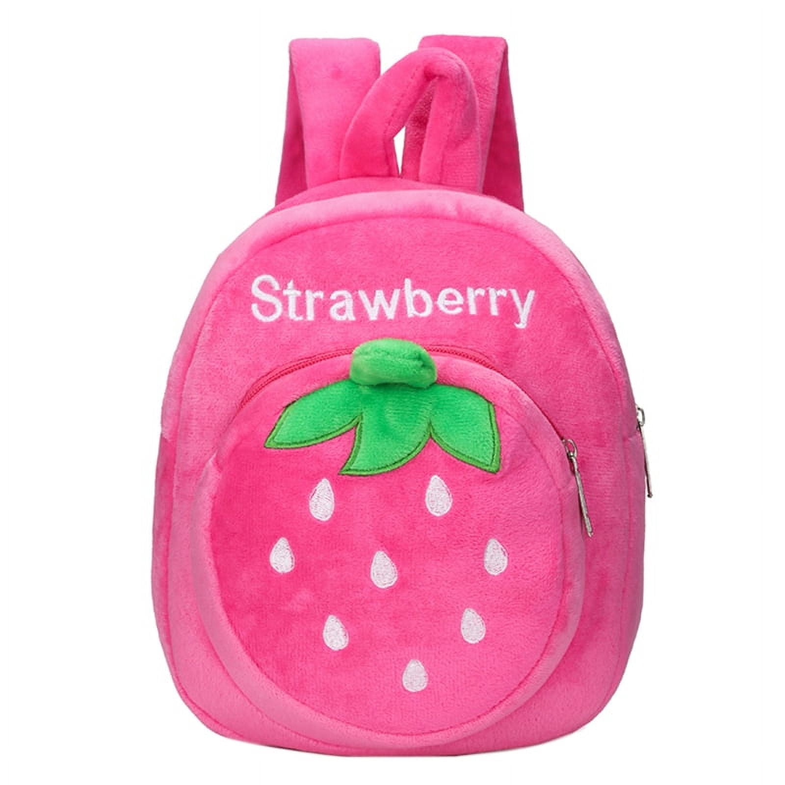 Strawberry Plush Toddler Backpacks for Kids, Girls Toy Bookbag, Baby ...