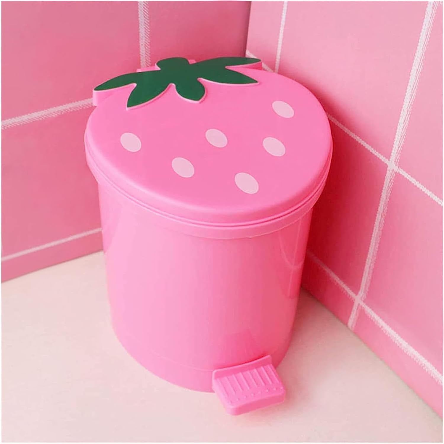 Strawberry Trash Can, Desk Plastic Cute Trash Can Kawaii Small ...