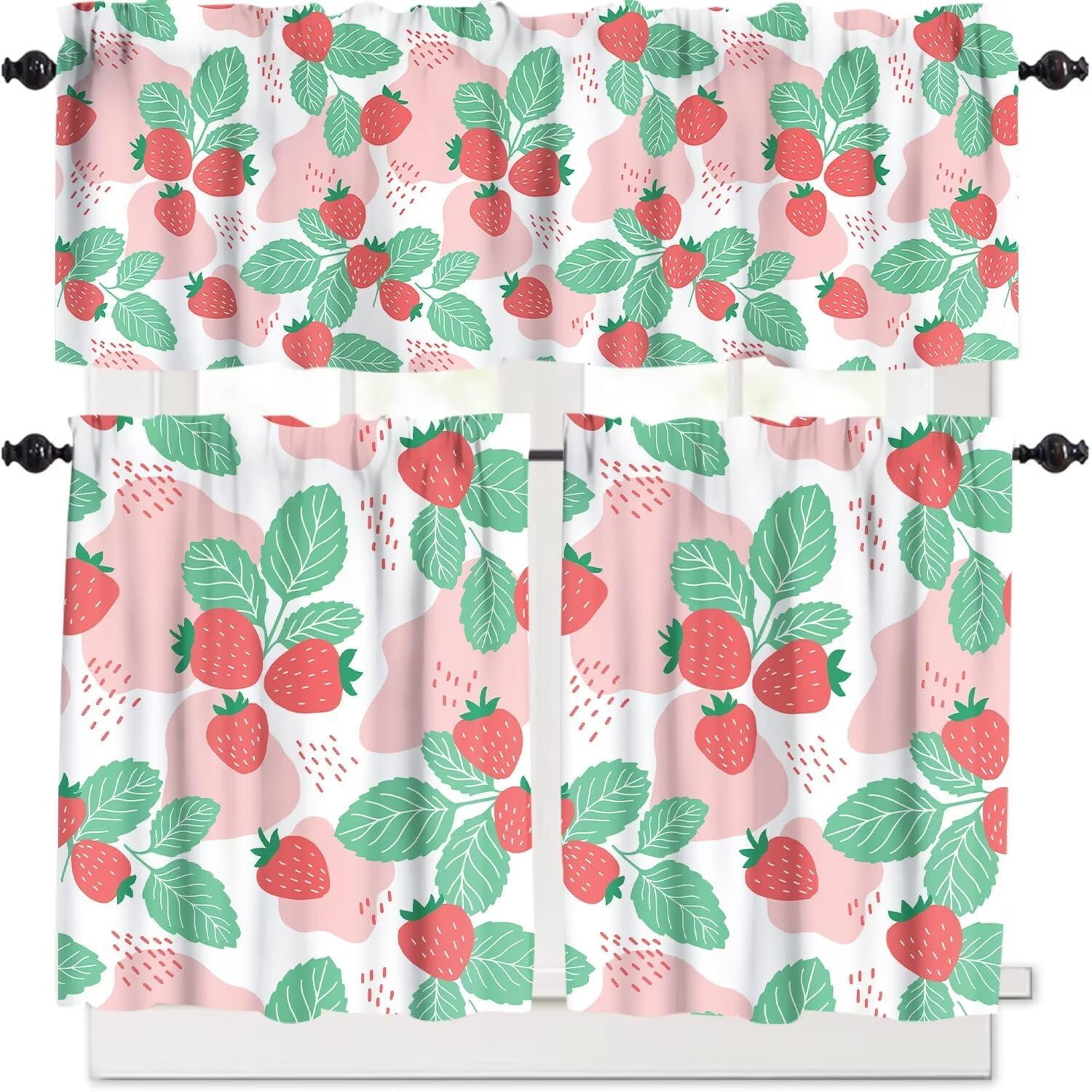 Strawberry Valance Curtain Cartoon Fruit Decorate Windows Curtain ...