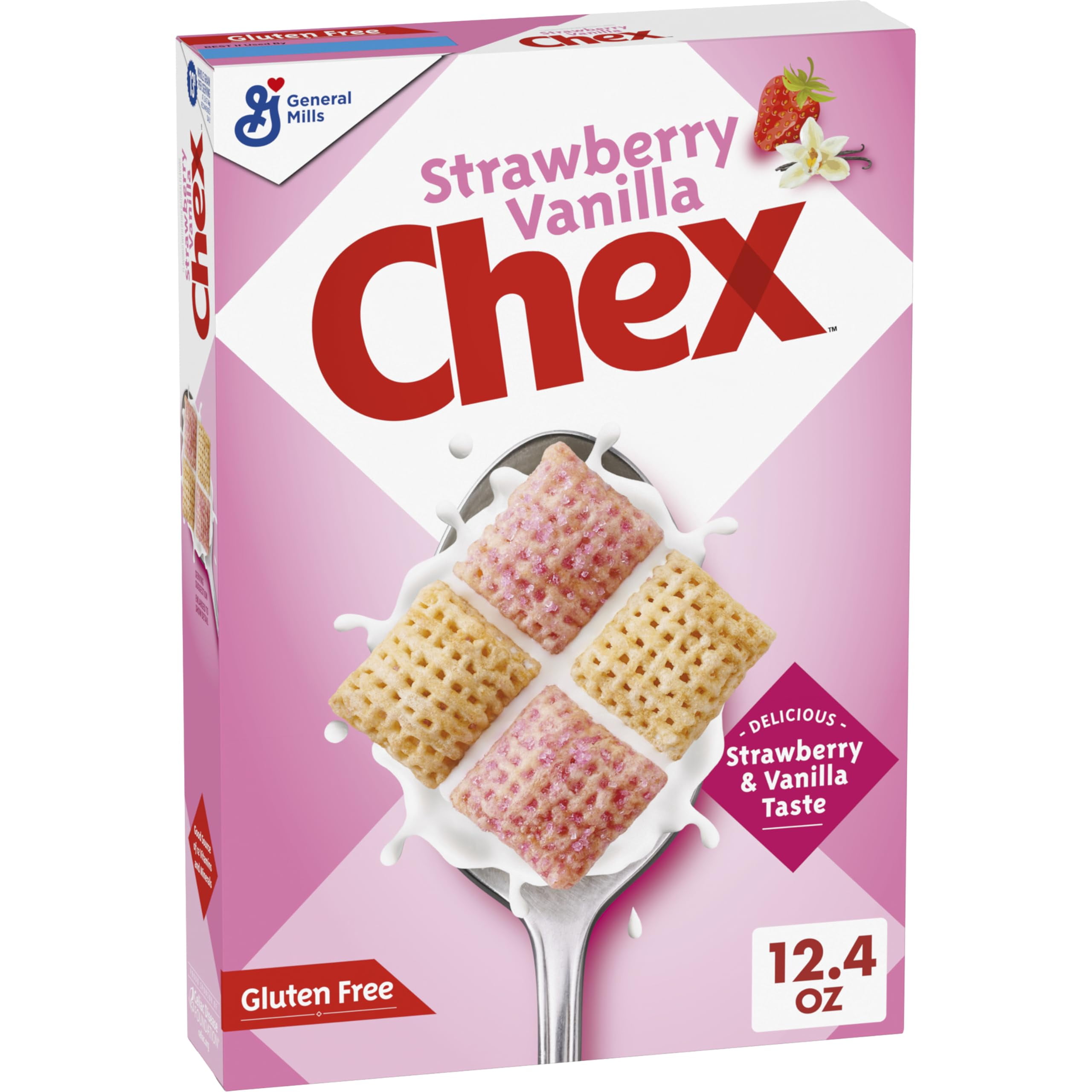 Strawberry Vanilla Chex Cereal, Gluten Free AIS1 Breakfast Cereal, Made ...