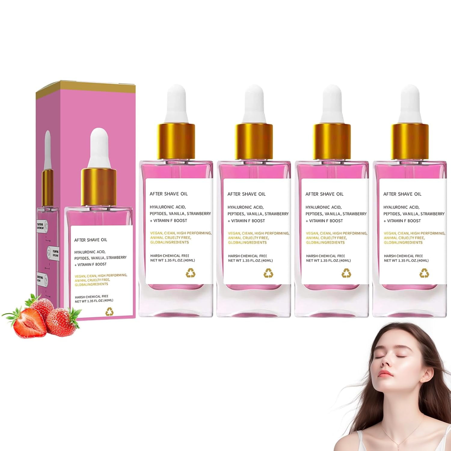 Strawberry Vanilla After Shave Oil for Women - Smooth & Hydrate Skin ...
