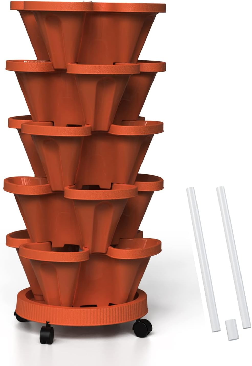 Strawberry Vertical Planter, 5 Tiered Stacking Garden Tower, Stackable ...