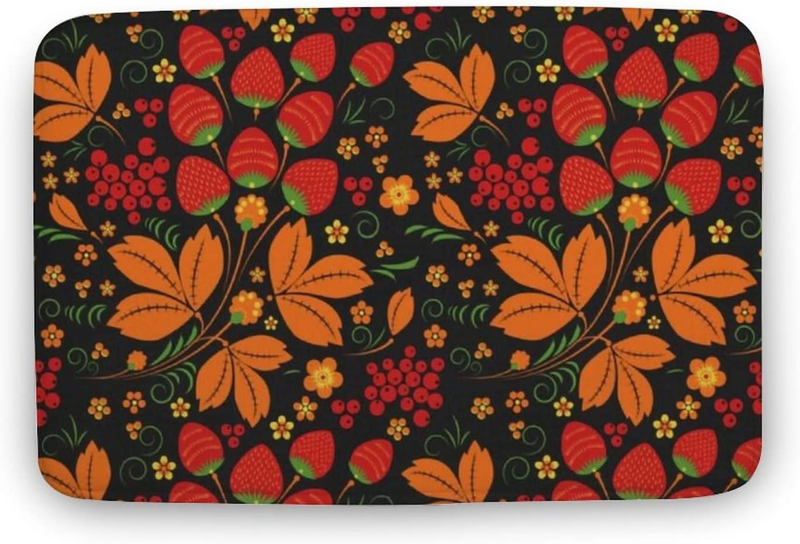 Strawberry Vines Door Mat, Floral Strawberry Welcome Mat, Cute Spring ...
