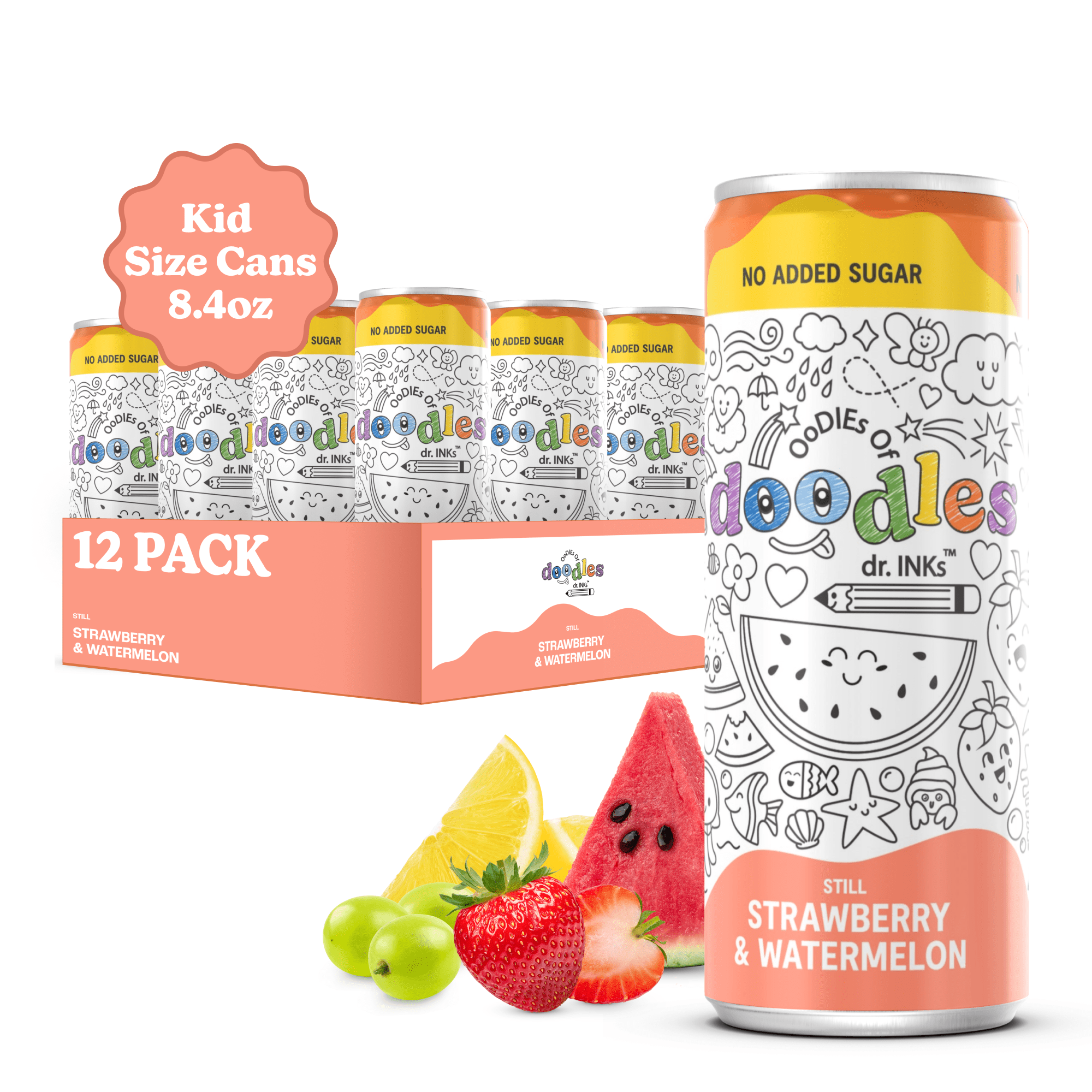 Oodles of Doodles Strawberry Watermelon Still, 8.4 oz 12-pack - Fun and ...