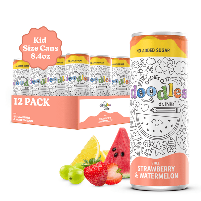 Oodles of Doodles Strawberry Watermelon Still, 8.4 oz 12-pack - Fun and ...