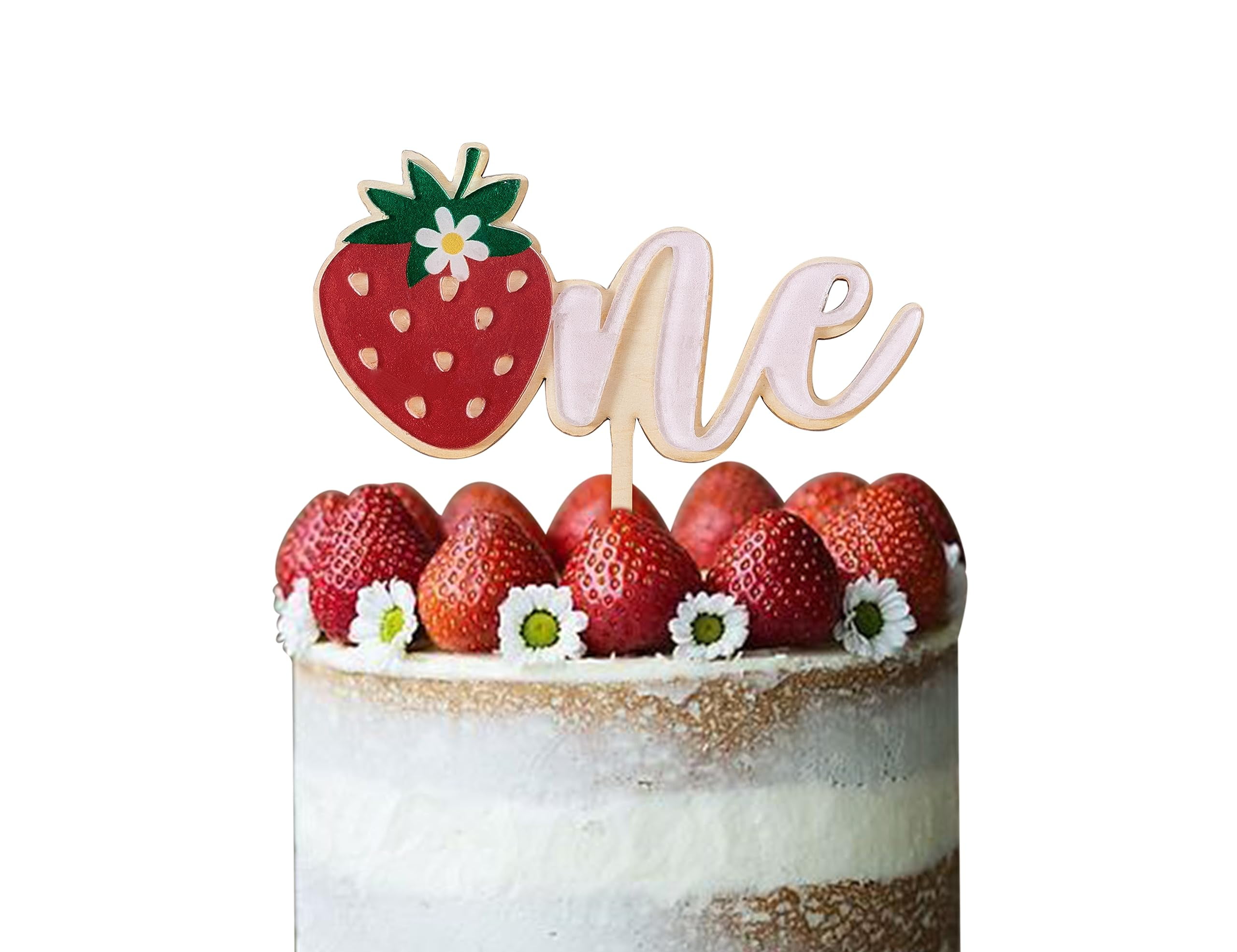 Strawberry Wood Cake Topper JKF25 - Acrylic Sweet One Theme Party ...