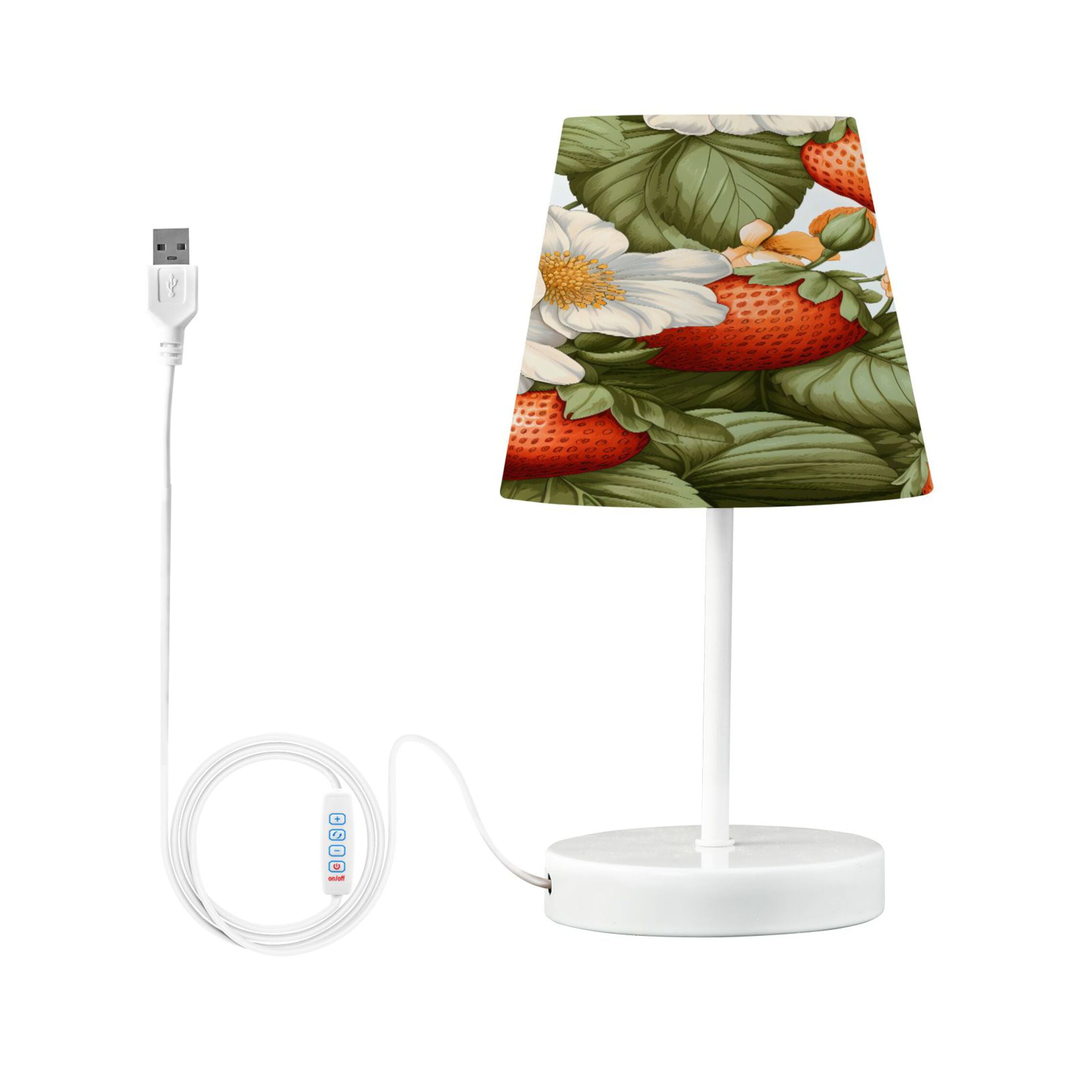 Strawberry and Flower Desk Lamp LED Table Nightstand Lamps with 3 Color ...