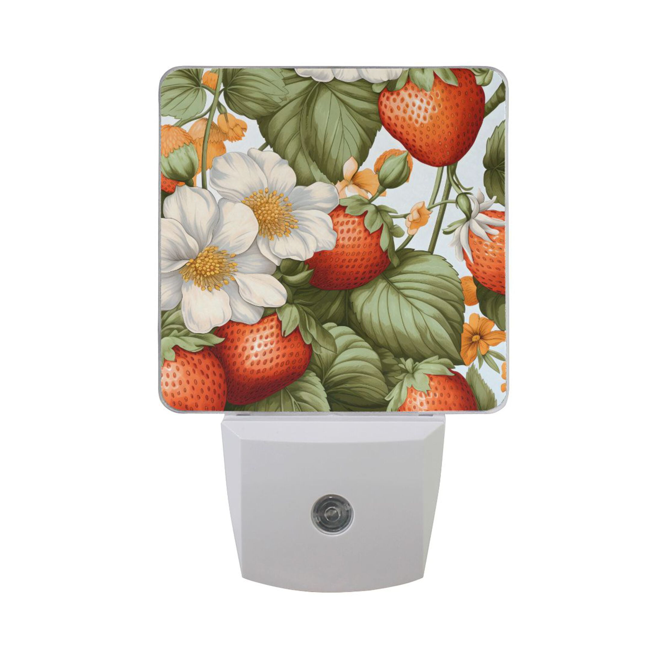 Strawberry and Flower LED Night Light Dusk to Dawn Sensor 2 Pack Plug ...