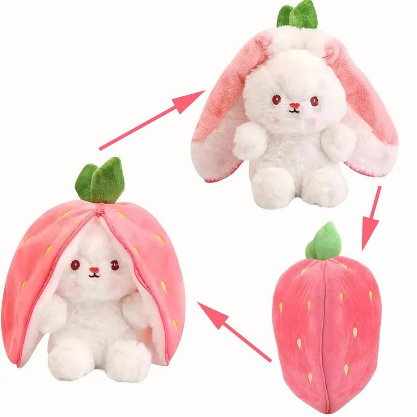Strawberry bunny plush toy – soft, kawaii, and perfect for cuddling ...
