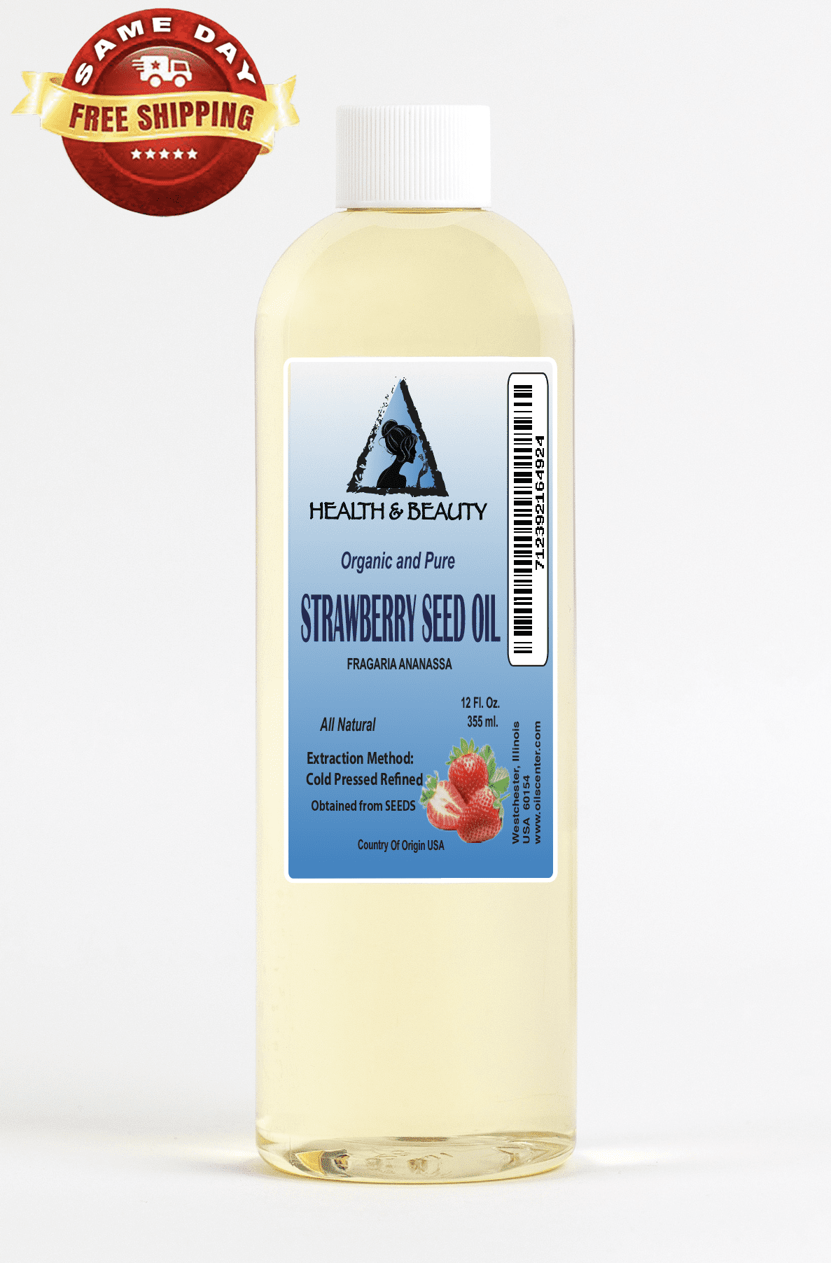 Strawberry seed oil refined organic by h&b oils center 100% pure ...