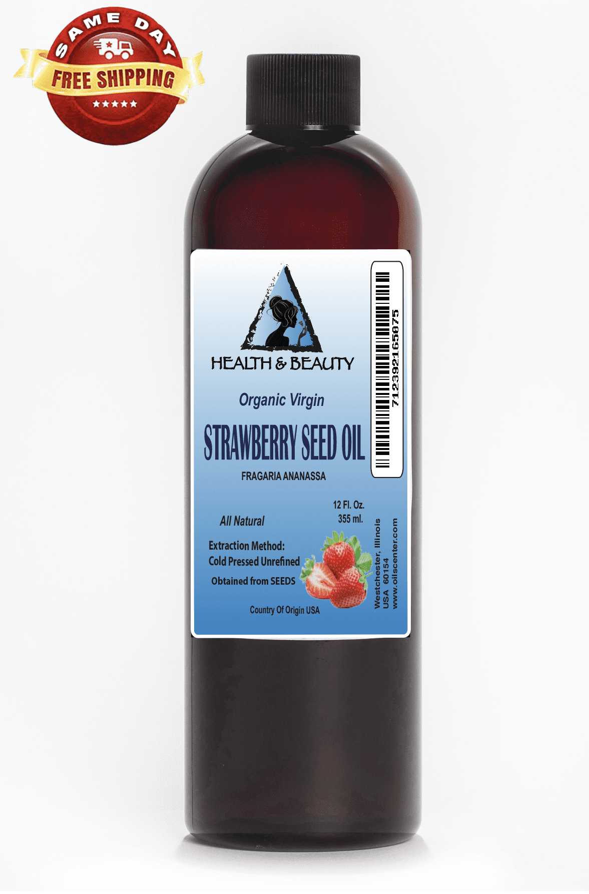 Strawberry seed oil unrefined organic virgin by h&b oils center natural ...