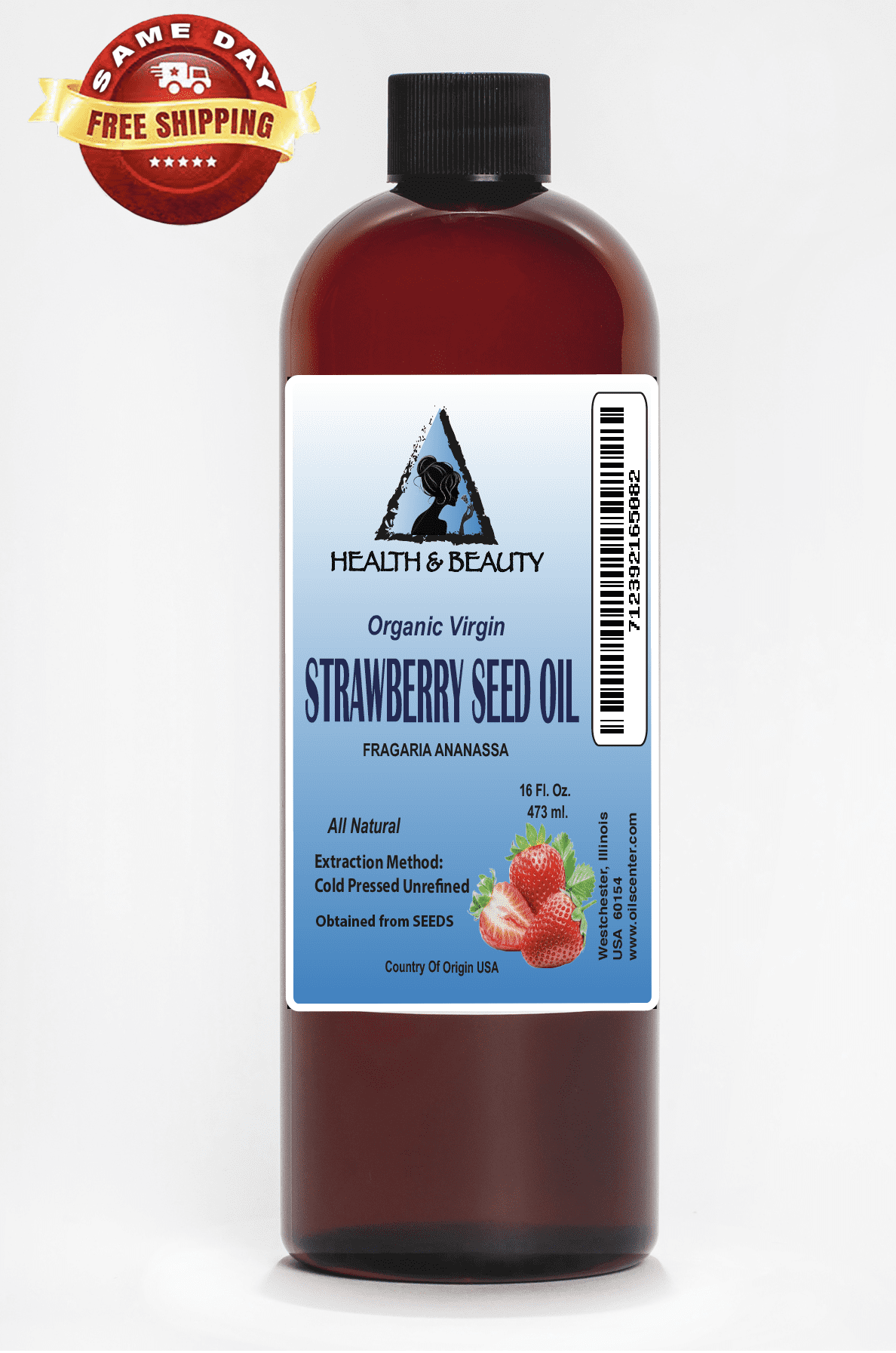 Strawberry seed oil unrefined organic virgin by h&b oils center natural ...