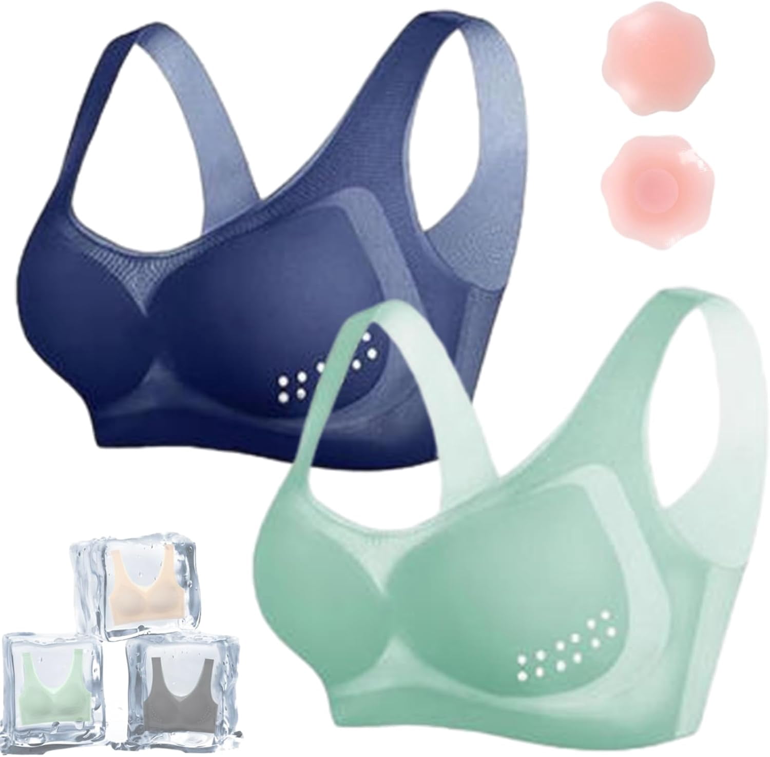 Strawmeans Bra, Breathable Seamless Wireless Push up Bra, Cooling Air ...