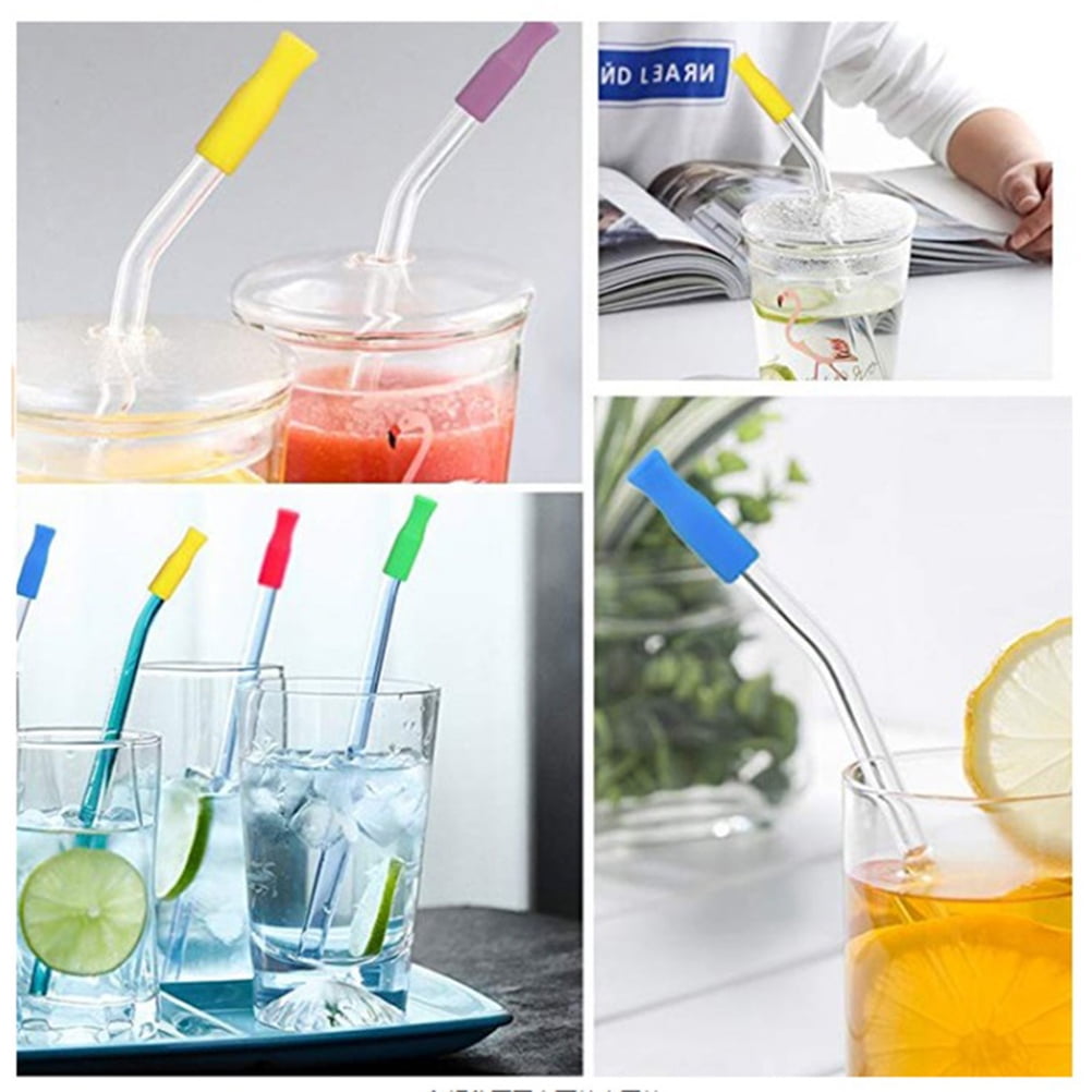 Vosarea Silicone Straw Sleeve Straw Cover Accessories Assorted Color ...