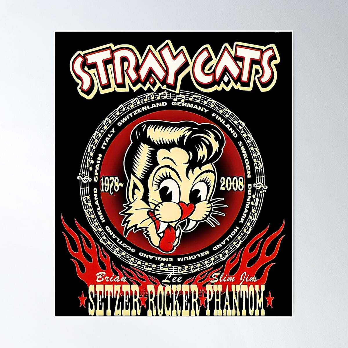 Stray Cats Poster Wall Art, Modern Wall Decor For Living Room Bedroom ...
