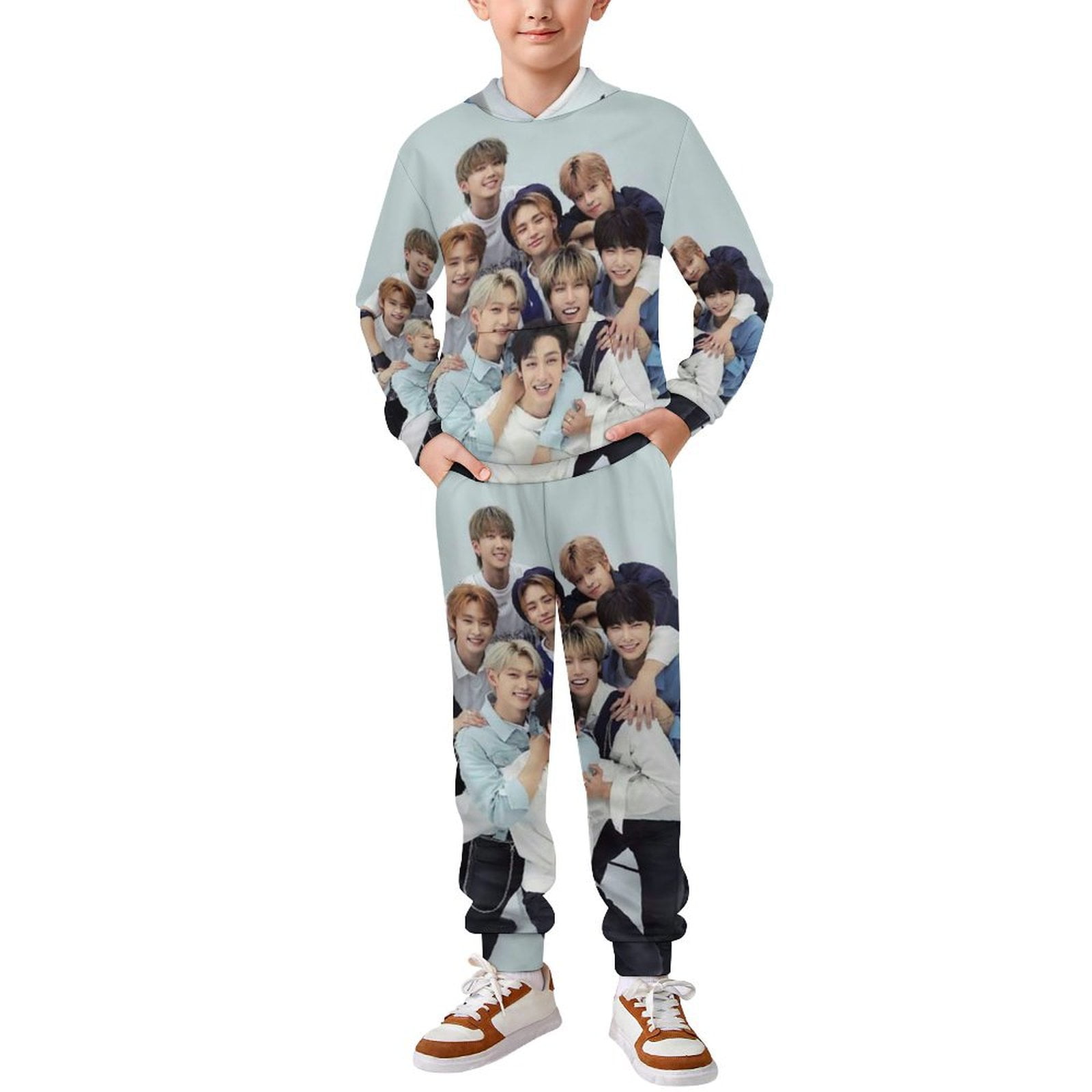 Stray Kids 2 Piece Outfits Hoodie Sweatsuits Set Sweatpants Long Sleeve ...