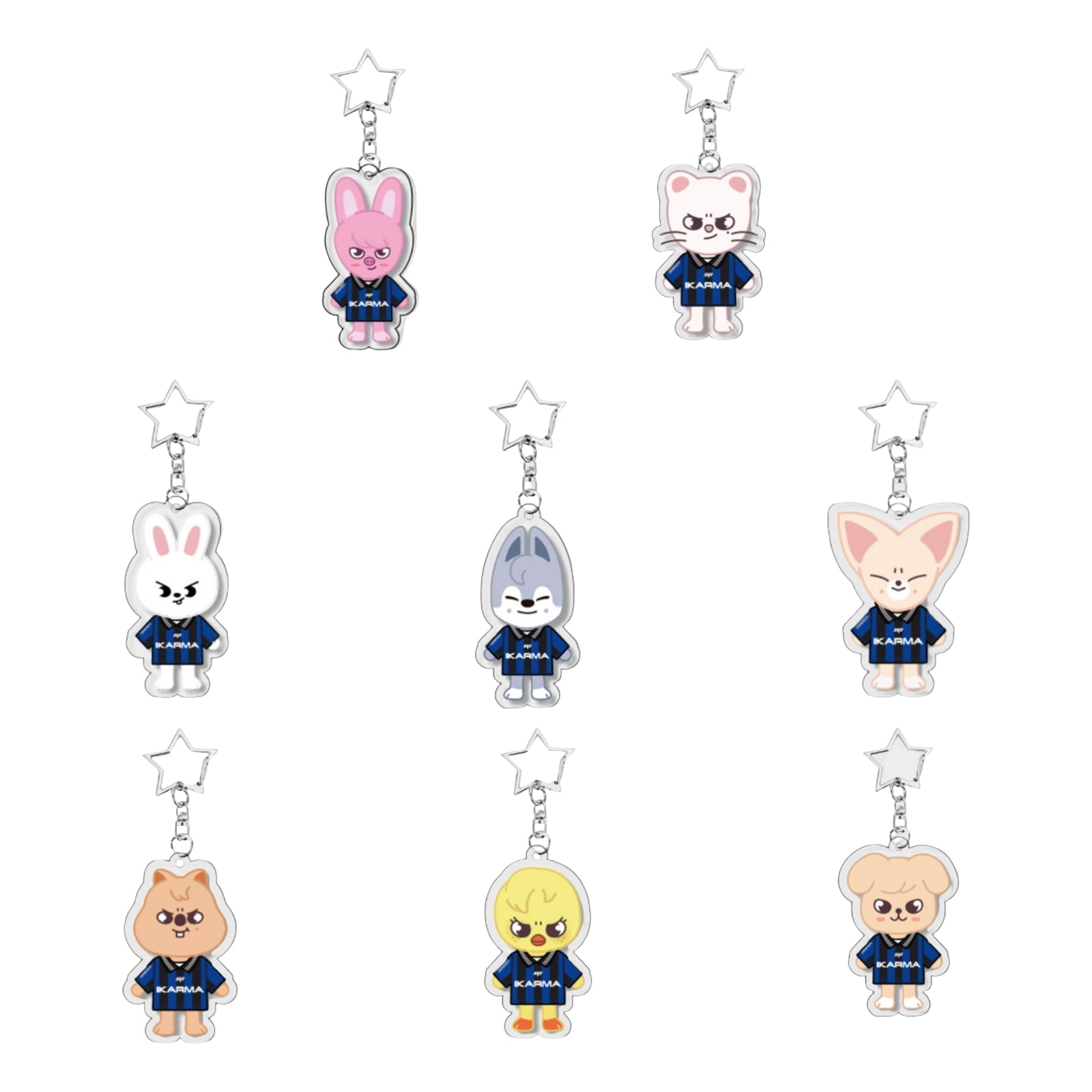 Stray Kids Acrylic Keychain, 1.9" SKZOO Foxi.ny Cartoon Keyring Pendant ...